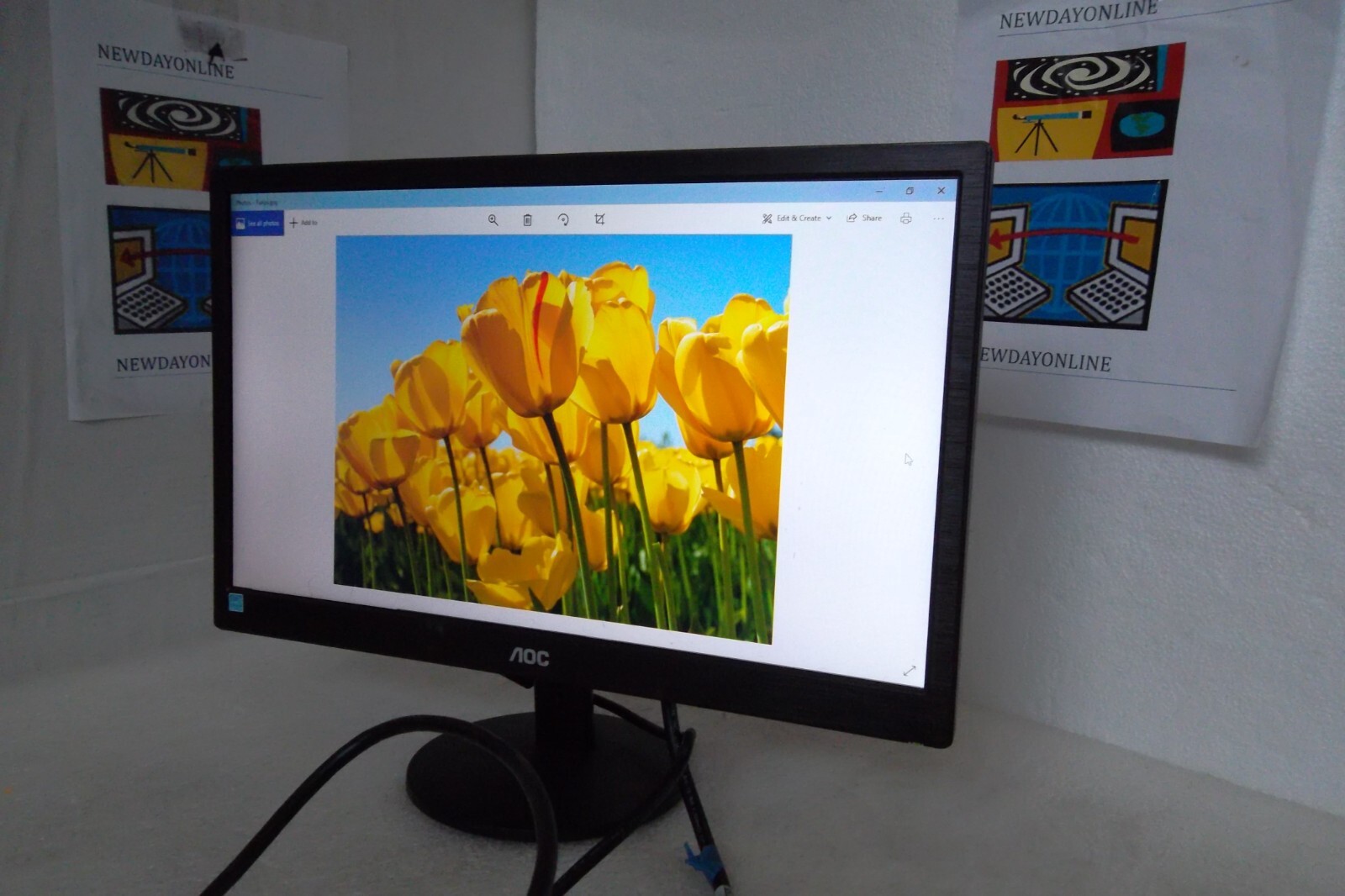 AOC E970SWN 18.5" LED Monitor VGA Tiltable 1366 x 768 5 ms 16:9 ...