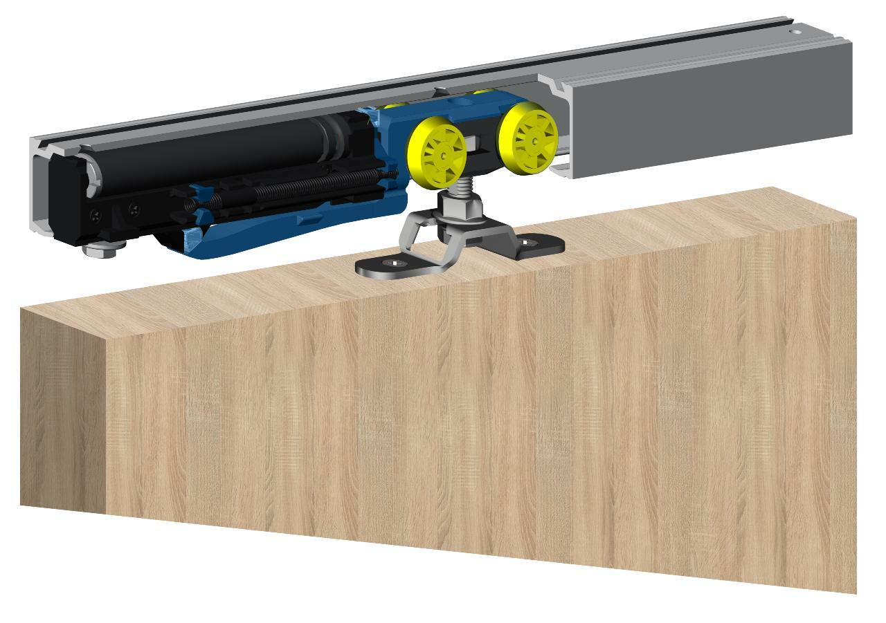 Soft Close Sliding Door Gear Track Kit System 2000mm Track (max 1000mm ...