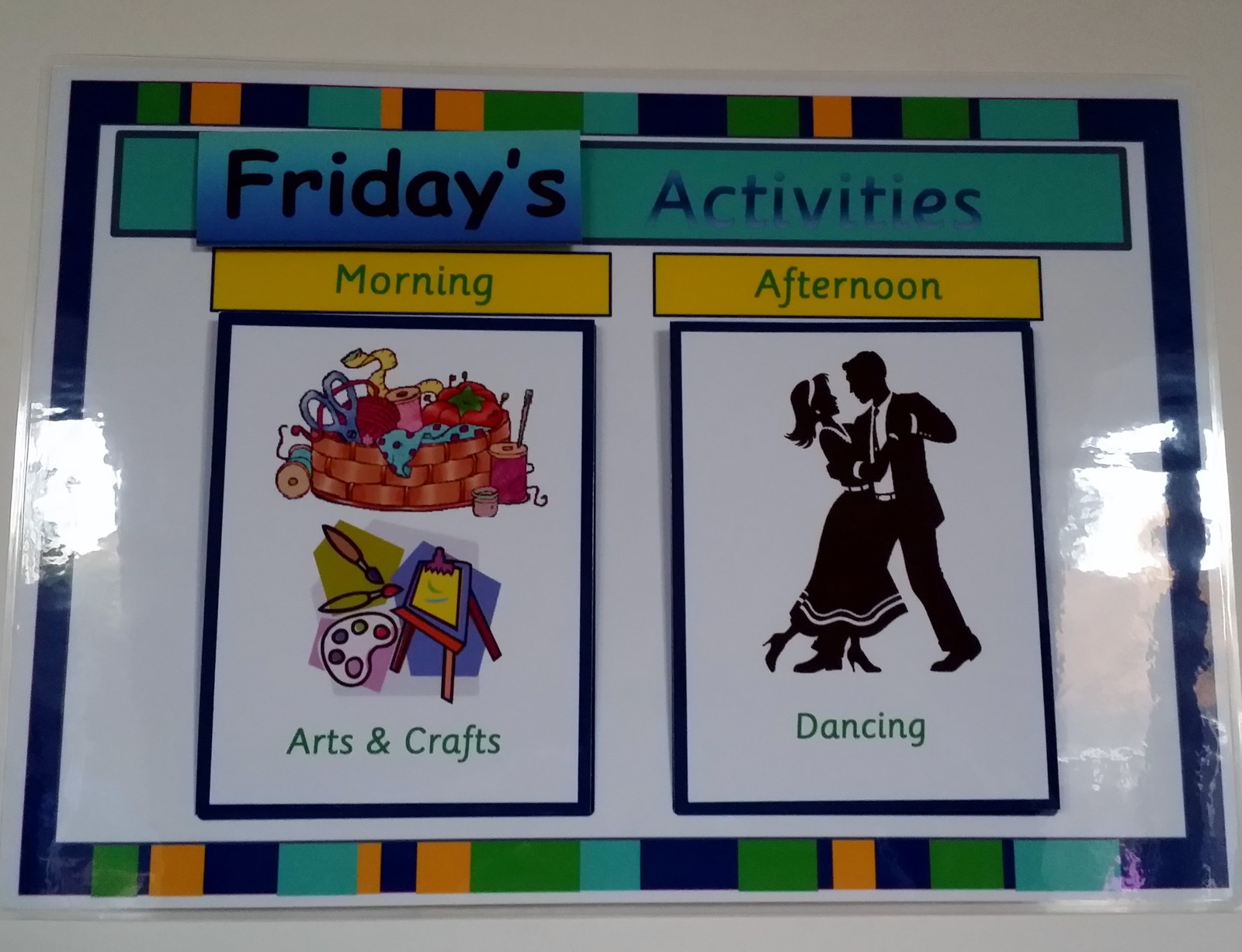 CARE HOME DAILY ACTIVITIES BOARD WITH 24 CARDS- DEMENTIA/ELDERLY ...