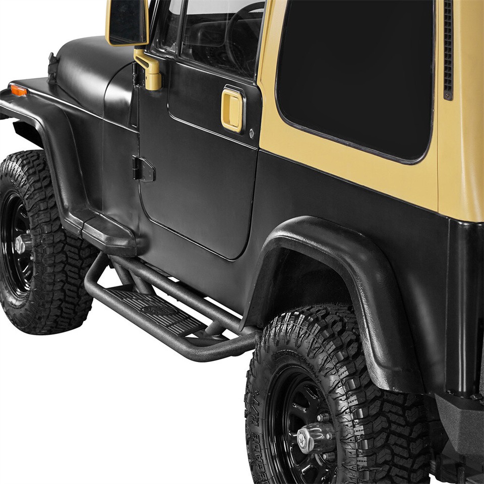 Fit 1987-1995 Jeep Wrangler YJ 2Pc Steel Drop Down Side Step Bars ...