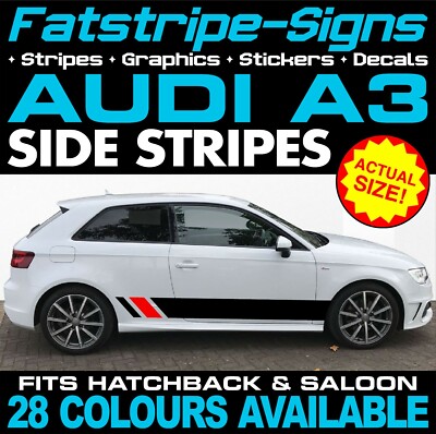 to fit AUDI A3 STRIPES GRAPHICS STICKERS DECAL CAR VINYL HATCHBACK ...