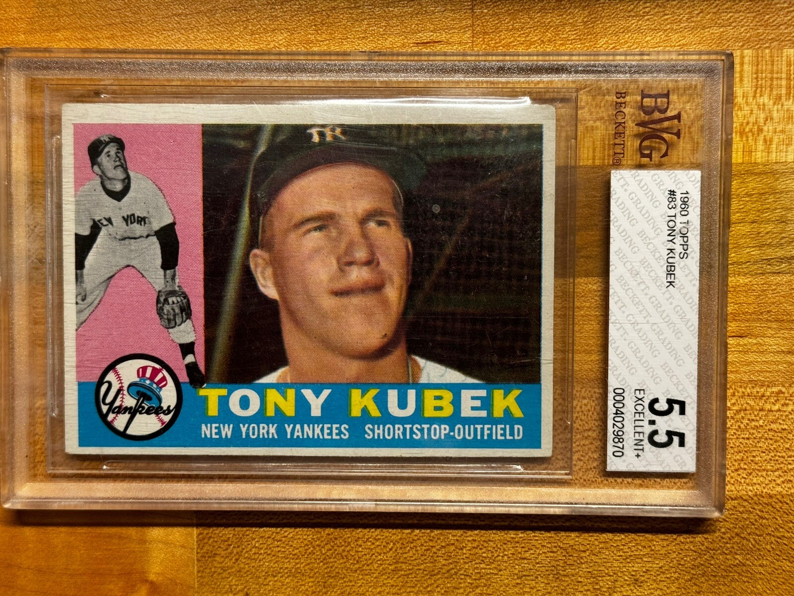 TONY KUBEK 1960 Topps #83 New York Yankees BVG 5.5 Back Of Holder ...