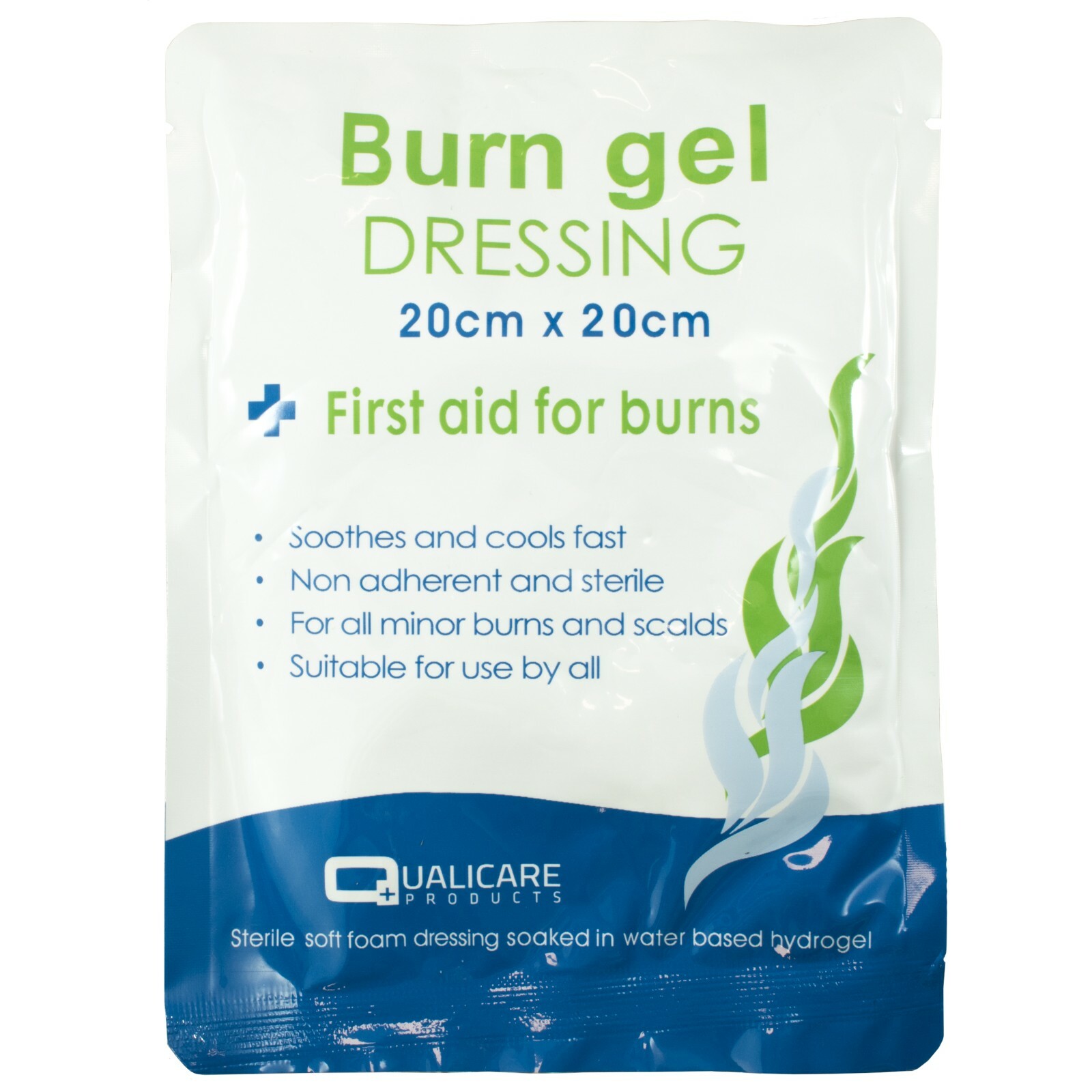 Large First Aid Burn Treatment Gel Dressing Sterile Non Adhesive Pad ...