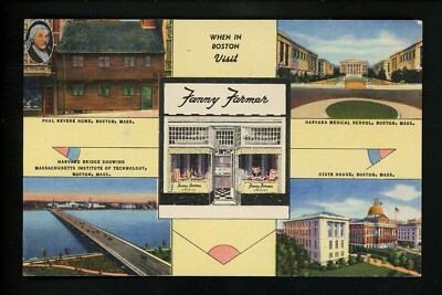 Restaurant postcard Massachusetts MA Boston Fanny Farmer Candy Shops ...