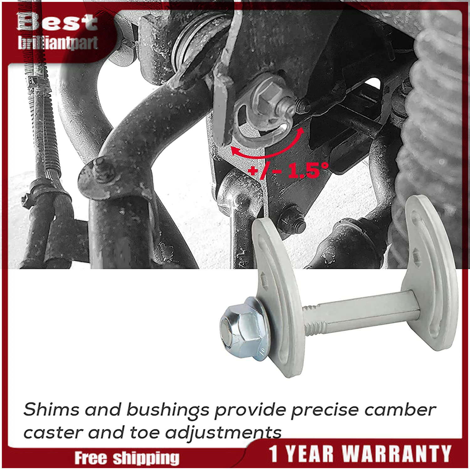 2x Front Alignment Camber Caster Cam Bolt Kit For 1999-2018 Silverado ...