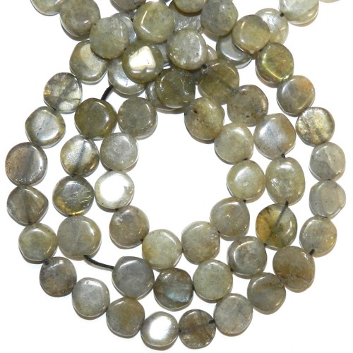 NG2998 Labradorite 8mm-10mm Handcut Flat Puffed Round Spectrolite ...