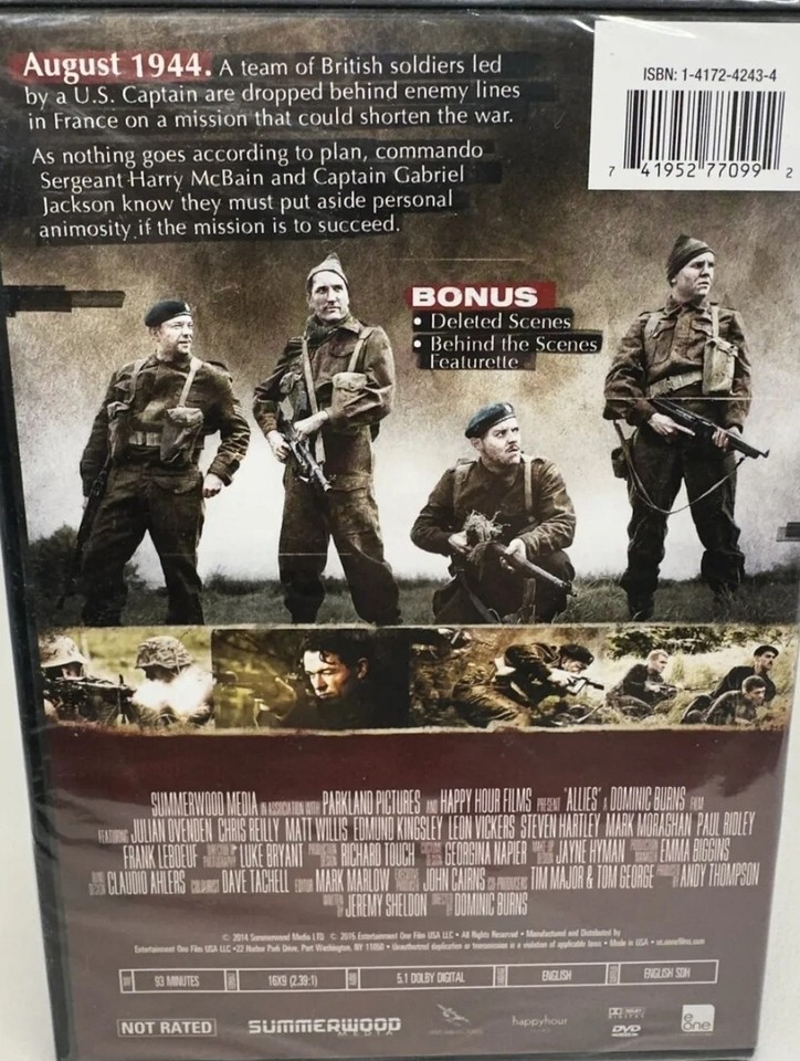ALLIES (NEW/SEALED DVD) Julian Ovenden, Chris Reilly. FAST USPS ...