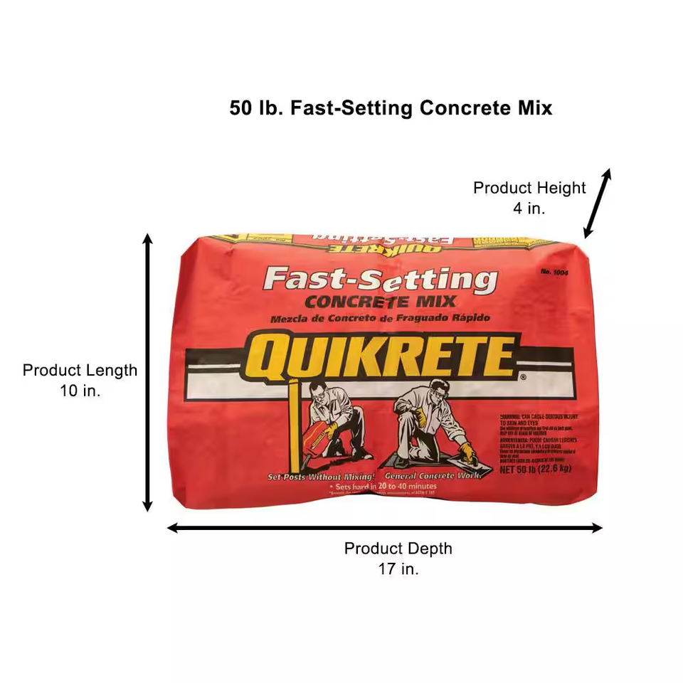 50 Lb. Fast-Setting Concrete Mix | eBay