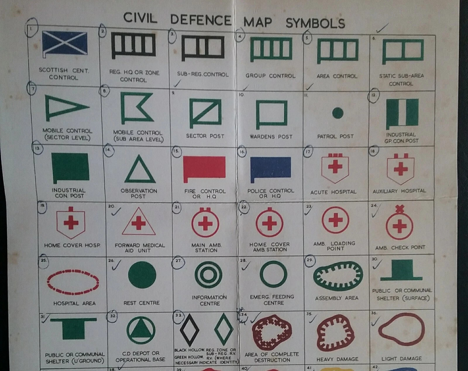 Civil Defence Map Symbols Sheet I Cold War II Nuclear World War III 1 2 ...