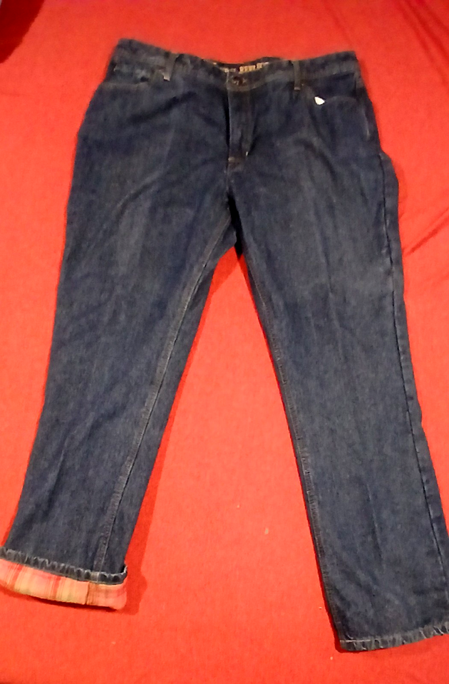 NATURAL REFLECTIONS WOMENS FLANNEL LINED WARM JEANS SIZE 16 | eBay