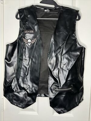 Spirit Halloween Motorcycle Vest Biker Costume Cosplay Choppers Harley ...