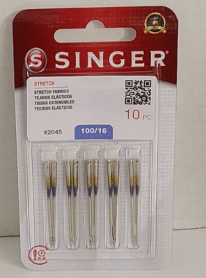 Singer 2045 Stretch Round Sharp Point Sewing Machine Needle Size16/100 ...