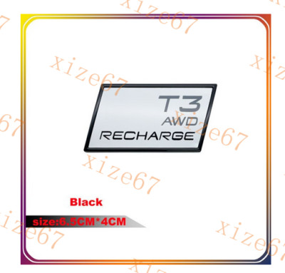 For Volvo T3 AWD Recharge Rear Emblem Boot Trunk Sticker Badge Silver ...