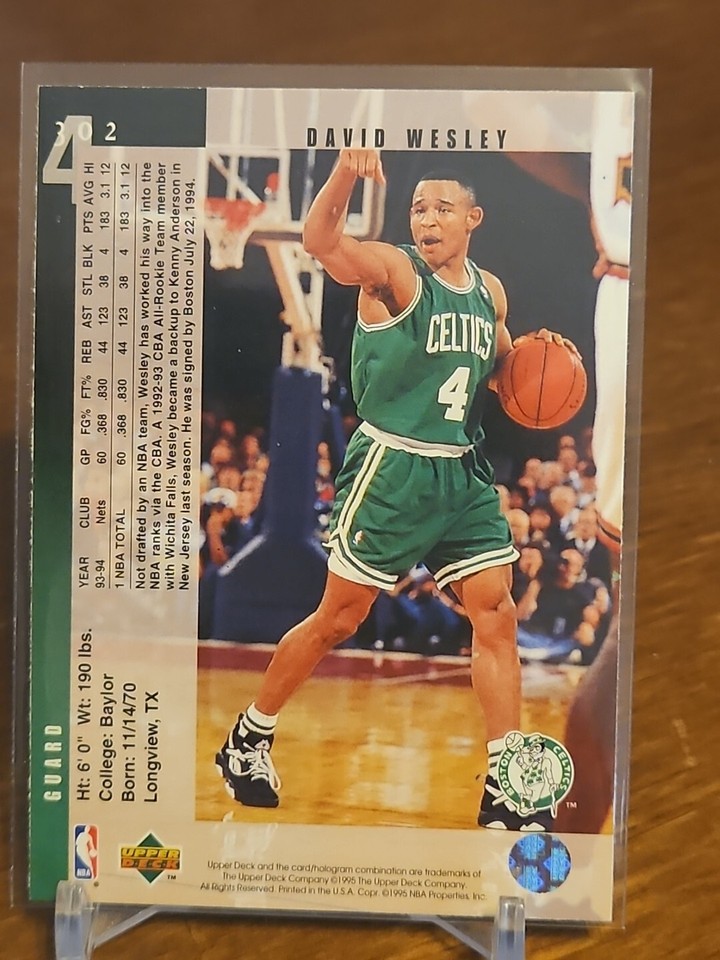1994-95 Upper Deck #302 David Wesley Boston Celtics basketball card | eBay