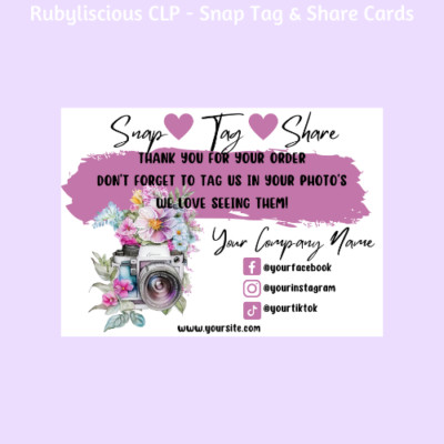 Snap Tag & Share Cards - Personalised - A6 - FREE POST | eBay UK