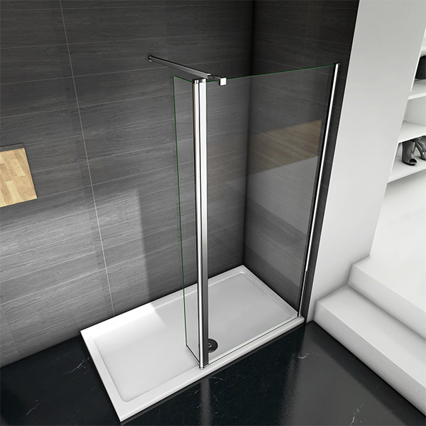 Walk In Wet Room Shower Enclosure Screen Flipper 8mm NANO Glass Tray ...