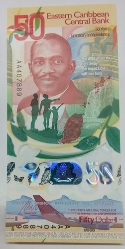 East Caribbean 50 dollars ND 2024 50th Grenada commemorative polymer | eBay
