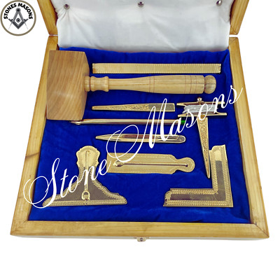 Masonic Working Tools Set Real Gold Plated Standard Full Size Natural ...