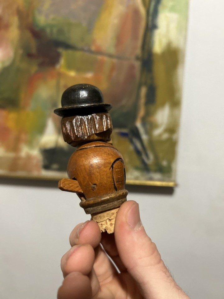 WOW! Set Of 3 Vintage Anri Hand Carved Wooden MOVING Wine Cork Bottle ...