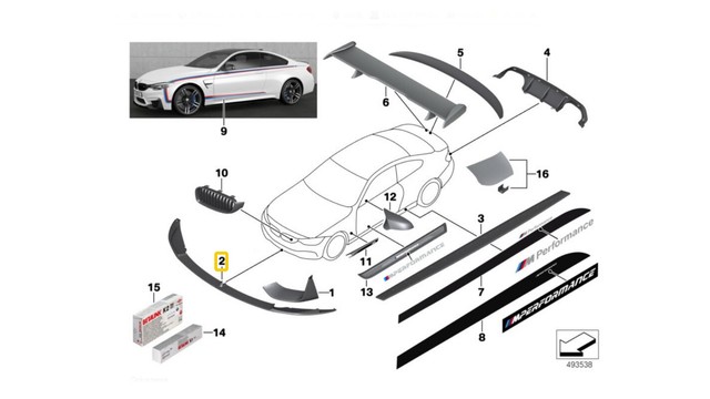 OEM M Performance Carbon Fiber Front Spoiler BMW M3 F80/m4 F82 F83 ...