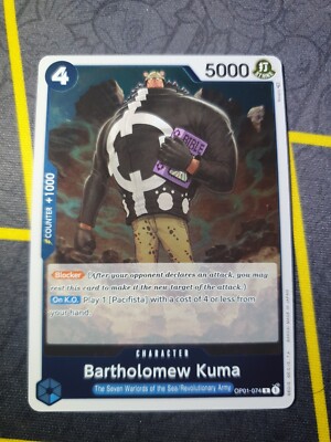 Bartholomew Kuma - OP01-074 R - Blue - Romance Dawn - One Piece TCG | eBay