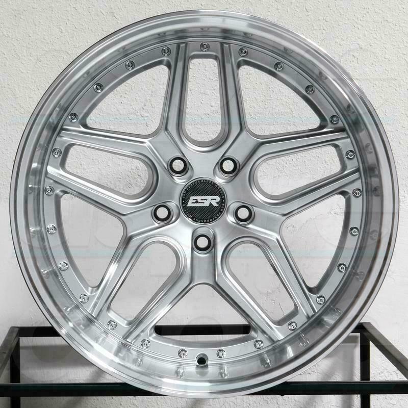 ESR CS15 Wheels 18x9.5 +35 5x114.3 Silver Machined 18 Inch Deep Dish ...