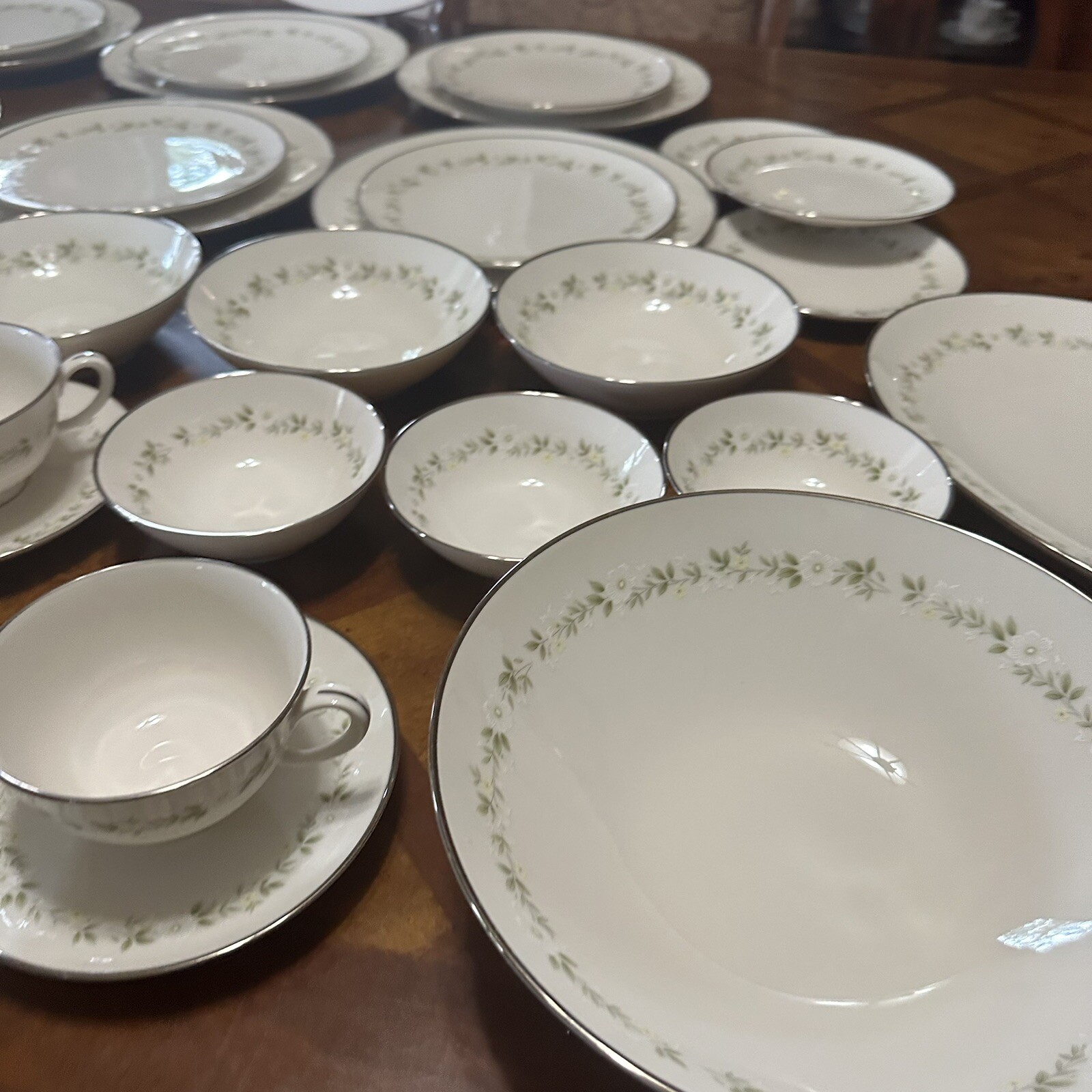 Vintage Mid Century Noritake Ivory Cornelia Japan Floral China Service ...