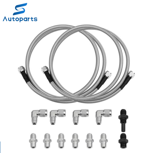 For GM 4L60E 4L80E Flexible SS Braided Transmission Cooler Lines Kit ...