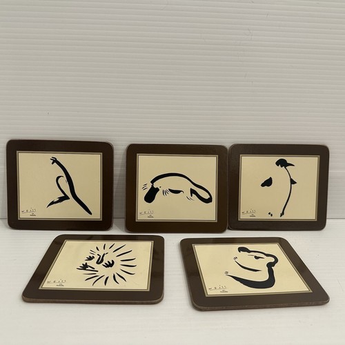 Weiss Art Drink Coasters Set Of 6 Australian Birds Animals Fauna Cream ...