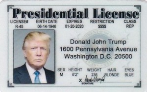 Presidential Item President Donald J Trump I.D. card Drivers License ...