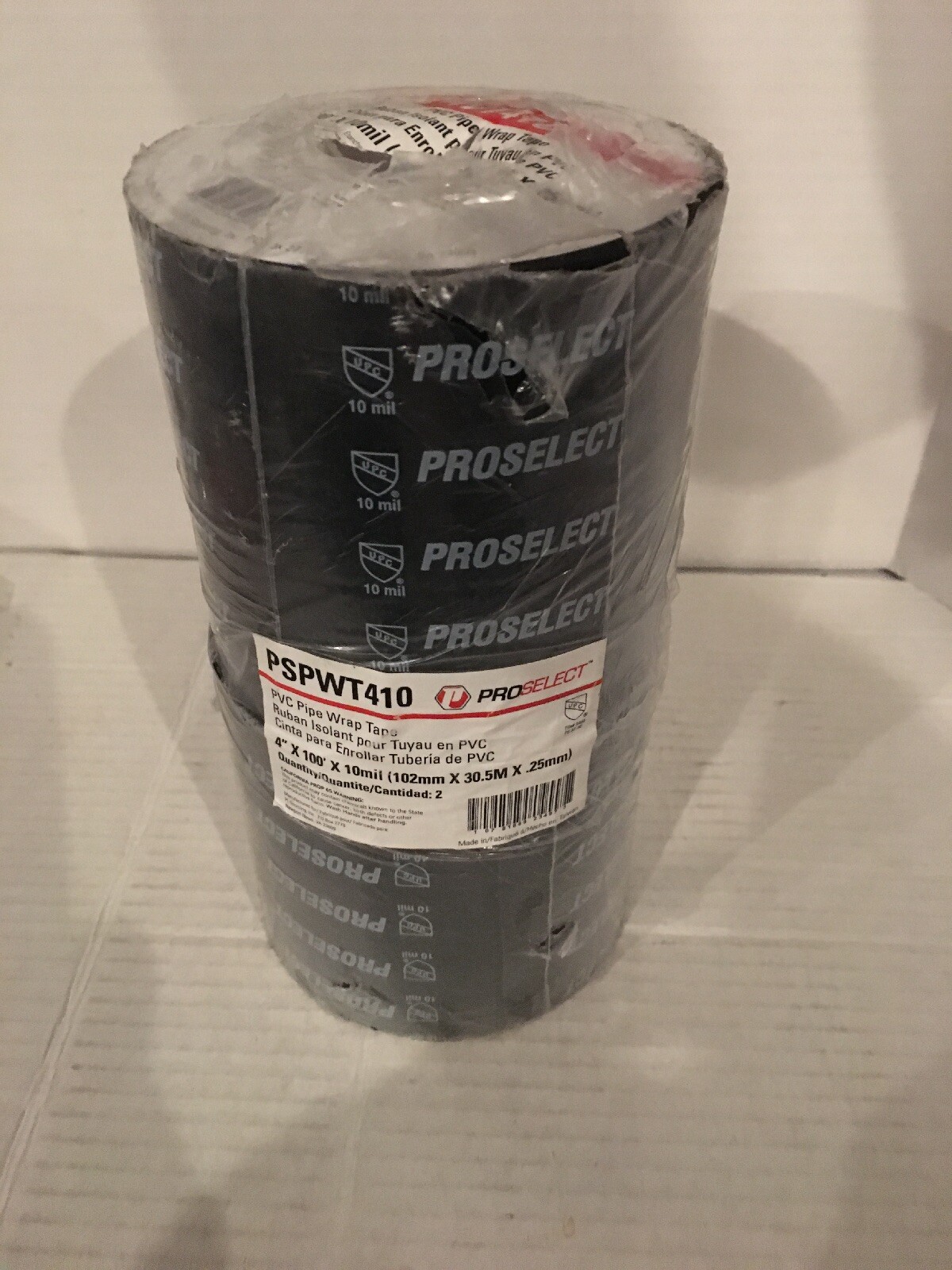 Pro select 2 PVC 4” x 100' X 10MIL PIPE WRAP PSPWT410 Protection Tape ...