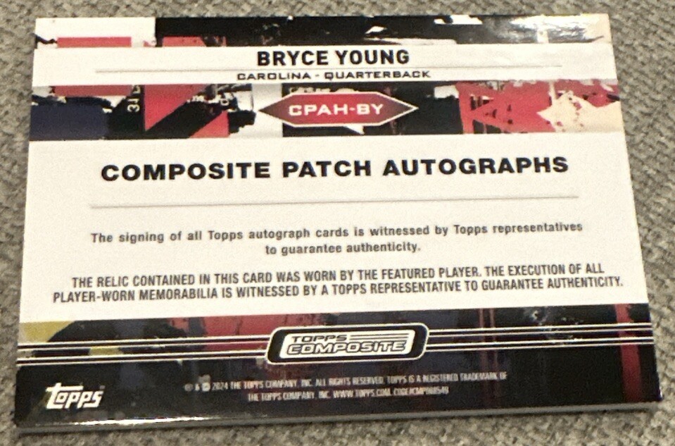 🔥GOLD Bryce Young 2023 Topps Composite Patch Auto CPAH-BY Rookie RPA ...