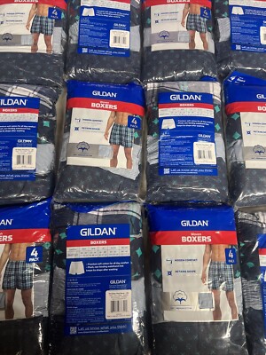 Gildan Men's Woven Boxer Underwear Assorted (4Pack-2 Package Lot ) Size ...