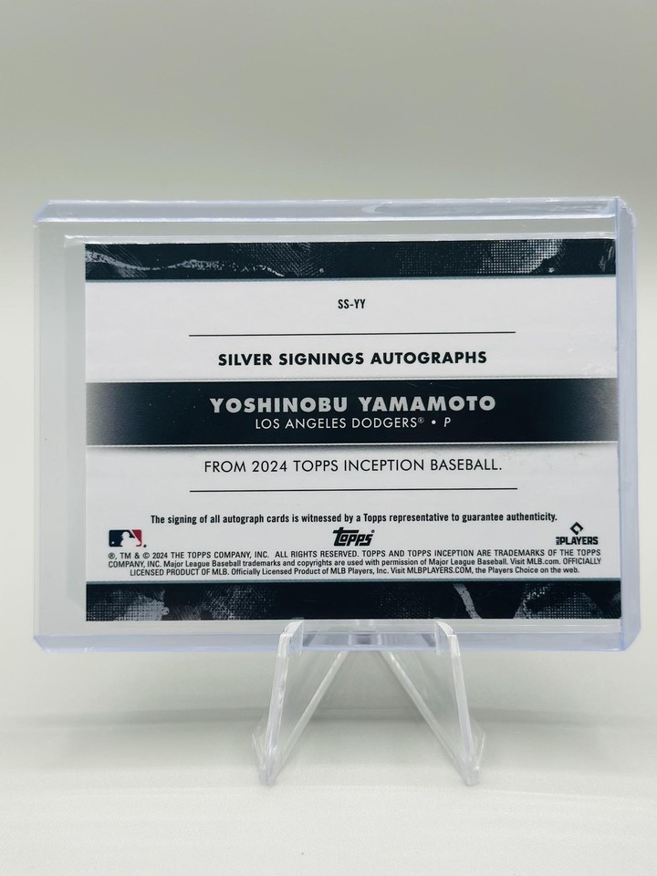 2024 Topps Inception #SS-YY Yoshinobu Yamamoto Silver Signings Auto /75 ...