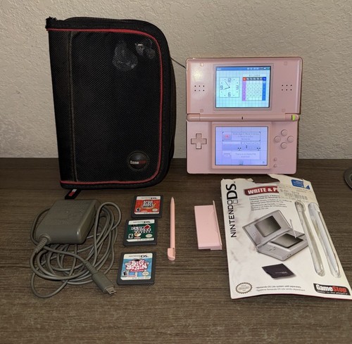 Nintendo DS Lite Console with Stylus - Coral Pink - Tested Works - 4 ...