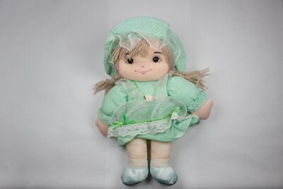 Cuddle Wit Plush Doll Girl with Bonnet Satin feet Vintage excellent 12 ...