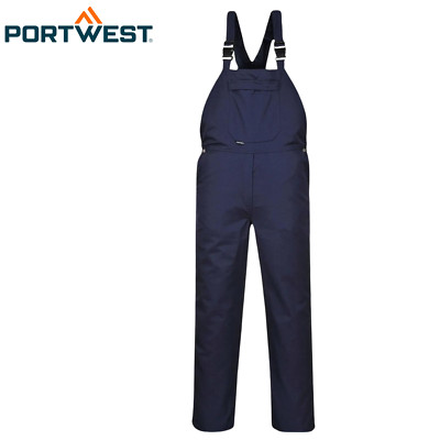 PORTWEST Polycotton Burnley Bib & Brace Comfort Elasticated Waist ...
