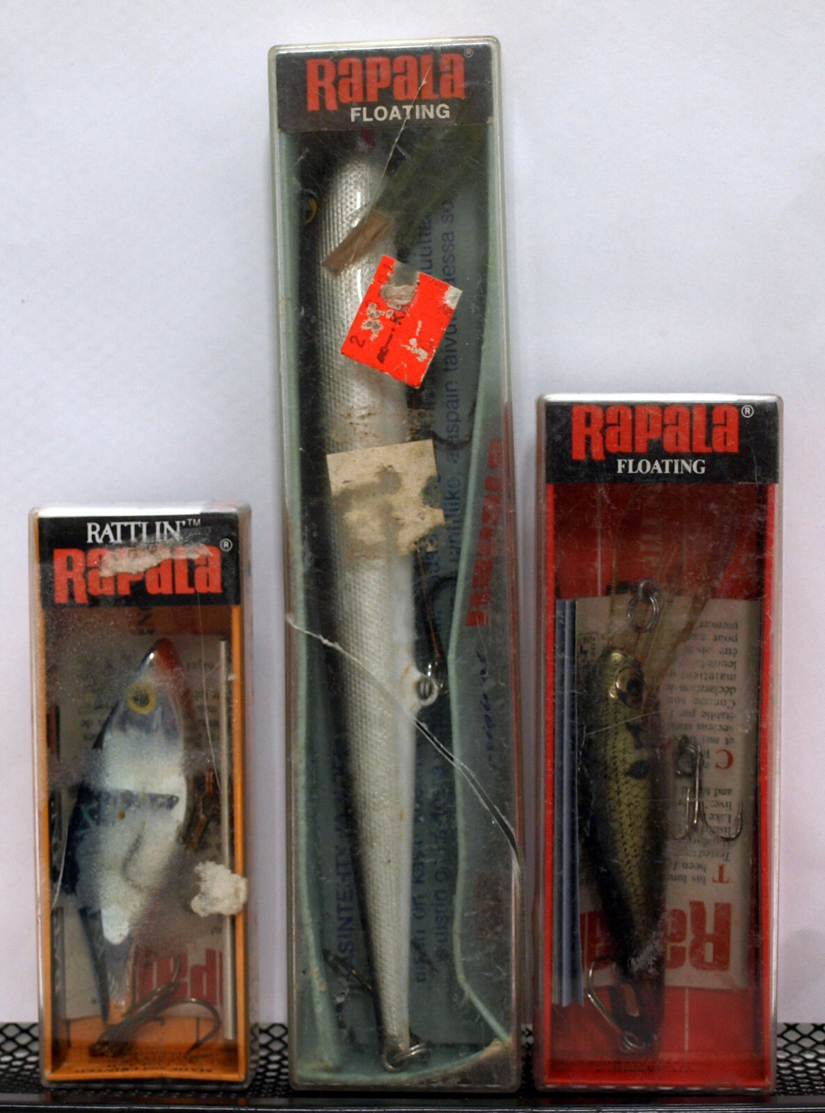 Lot of 3 Rapala Fishing Lures - 2 Floating, 1 Rattlin - J-11 G, RNR-7 ...