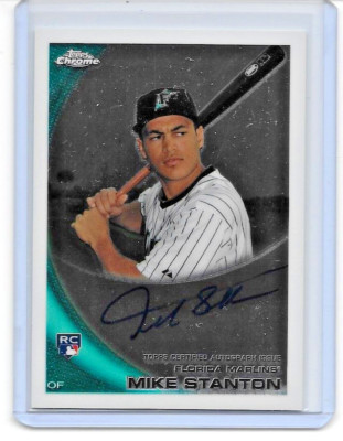 2010 10 TOPPS CHROME MICHAEL STANTON ROOKIE AUTO SIGNATURE ON CARD ...