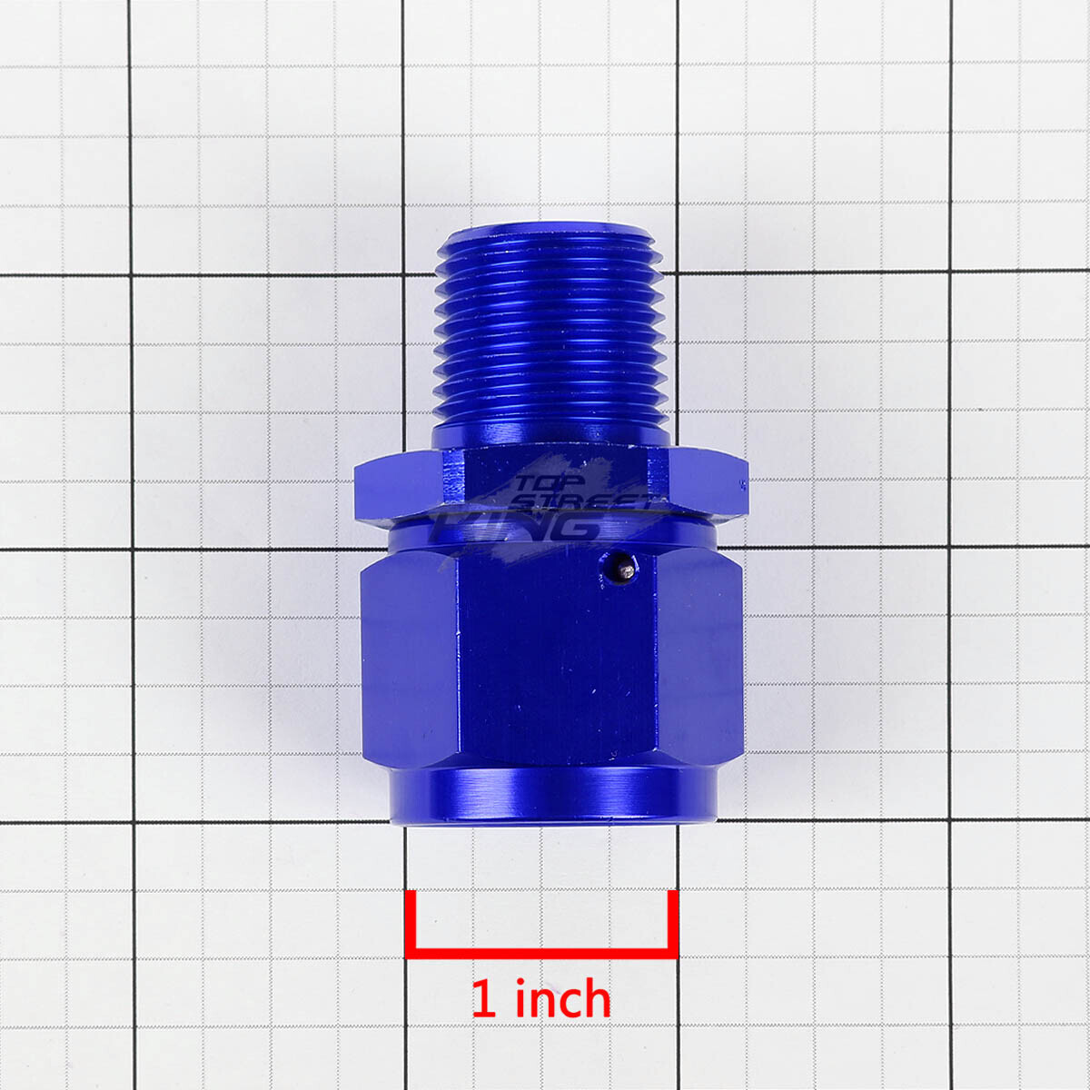 12-AN FEMALE FLARE TO 1/2" NPT MALE BLUE ALUMINUM B-NUT SWIVEL ADAPTER ...