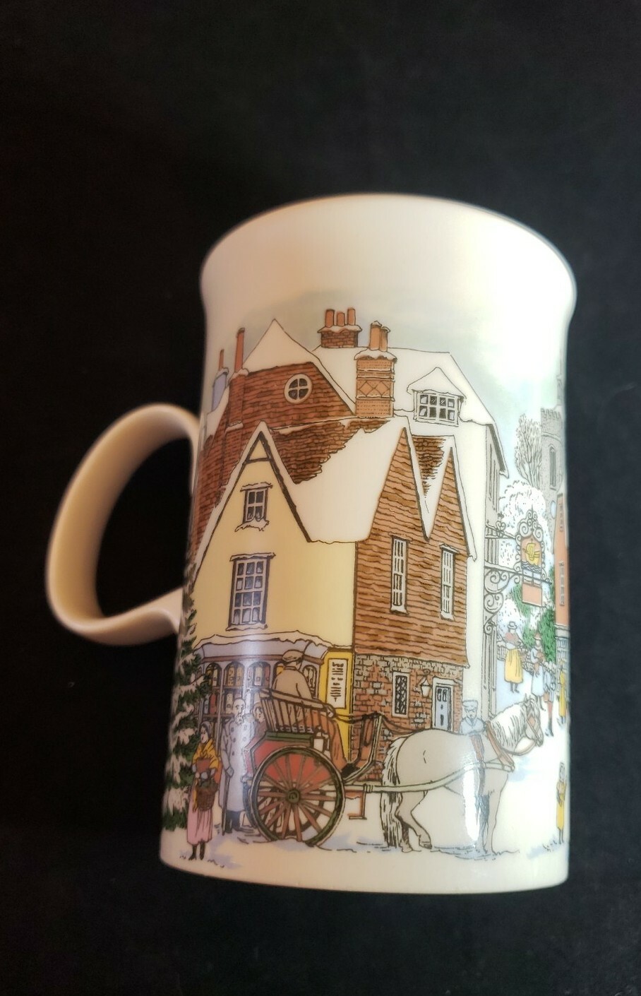 Vintage Dunoon Mug Scotland Christmas Winter Village Scene Sue Scullard ...