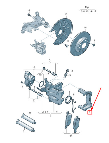 NEW VW TOURAN 5T REAR BRAKE CALIPER CARRIER 8V0615425 SL7 8V0615425SL7 ...