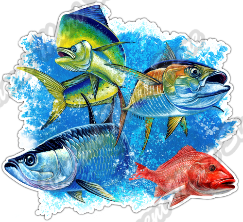 Salt Slam Sea Fishes Fish Fishing Fisherman Car Bumper Vinyl Sticker ...