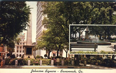Johnson Square & Fountain Savannah Georgia Postcard | eBay