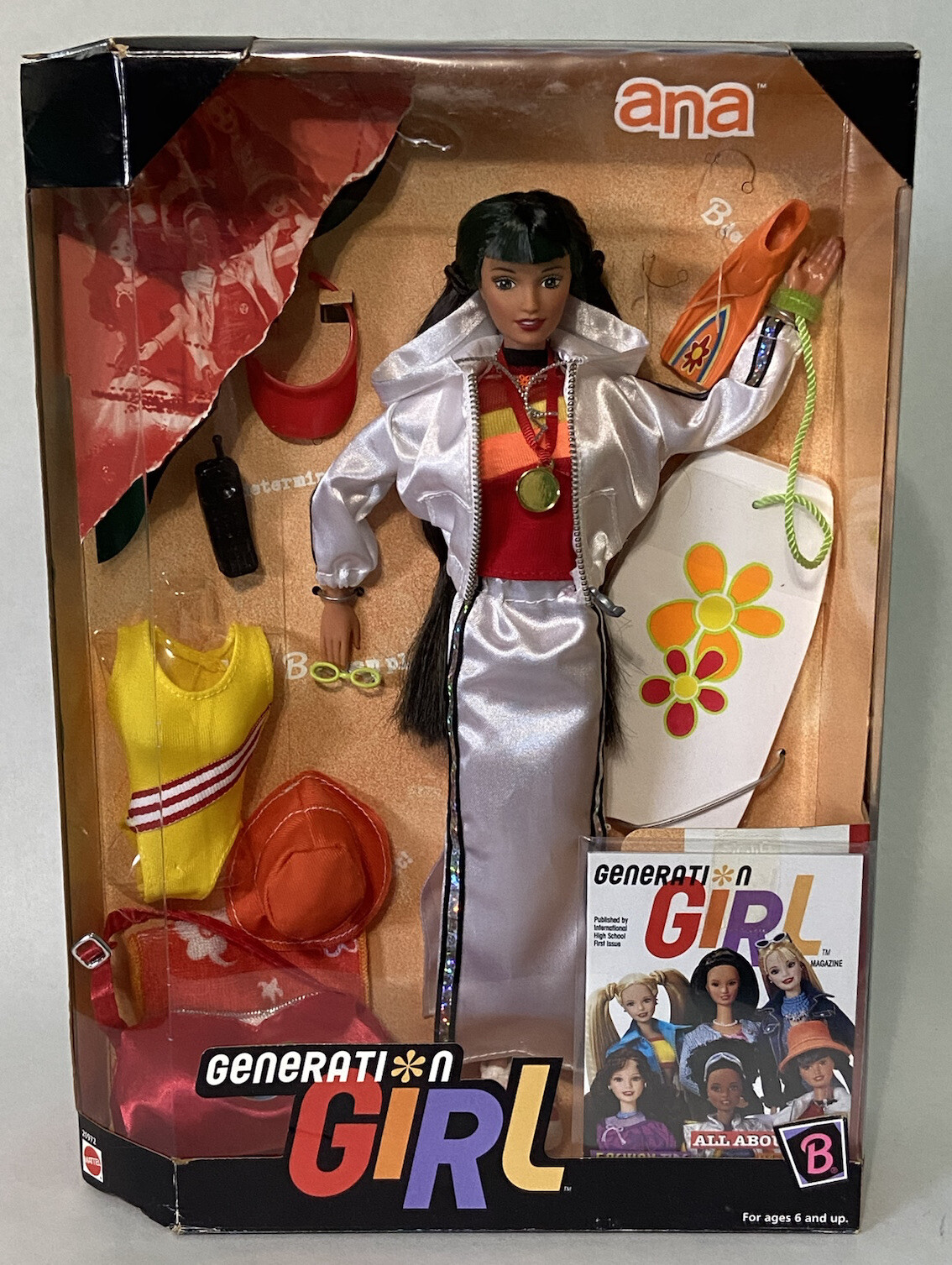 GENERATION GIRL ANA 1998 First Wave Barbie/Lara Doll (SWIMMER/SURFER ...