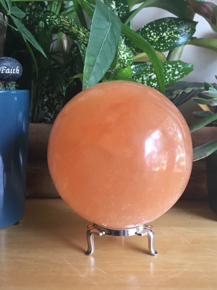 90mm Orange Selenite Sphere Red Large Selenite Crystal Ball Gemstone ...