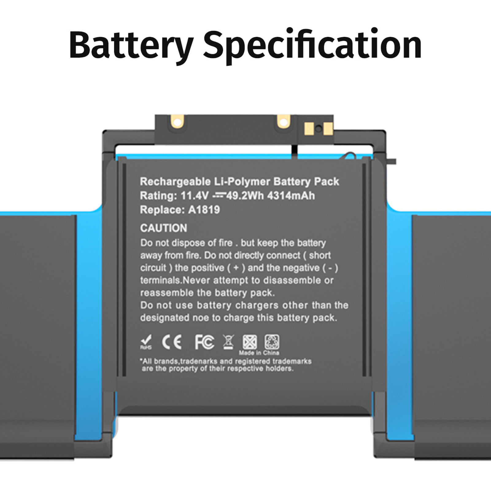 A1819 A1706 Battery For Apple Macbook Pro 13'' Late 2016 mid 2017 EMC ...