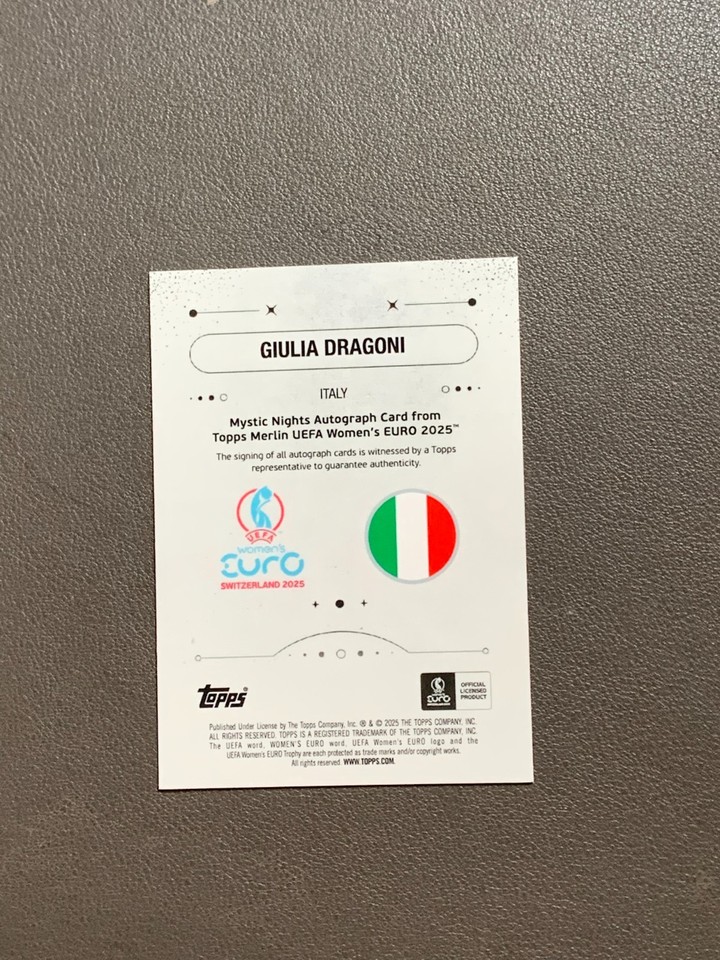2024 Topps Merlin GIULIA DRAGONI Mystic Nights Blue Foil Auto /99 | eBay