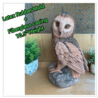 LATEX RUBBER MOLD + Fiberglass Casing Owl Sitting On A Rock YKM-L5139A ...