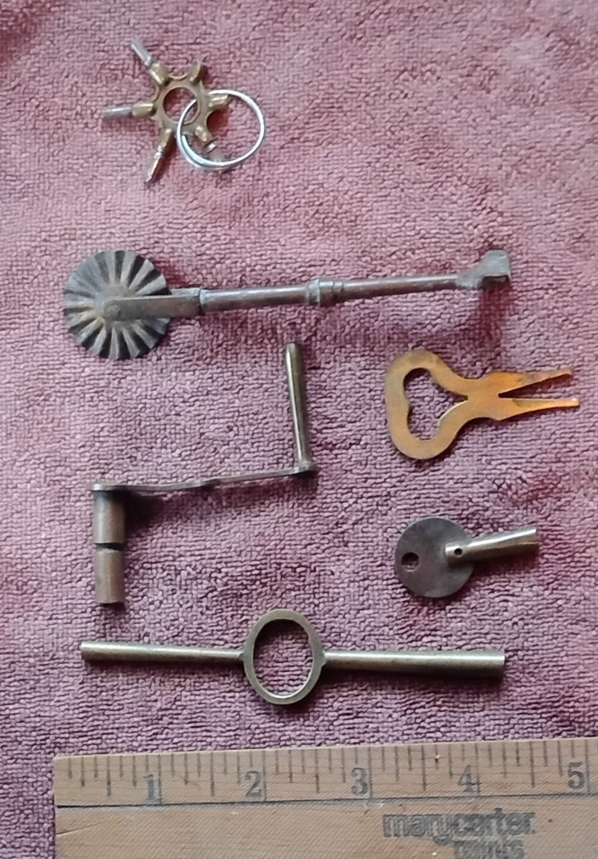 Vintage Skeleton Key Clock Key lot of 6 | eBay